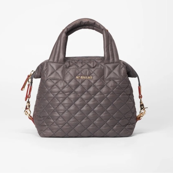 MZ Wallace | Bags | Mz Wallace Sutton Small Deluxe Quilted Dark Gray ...